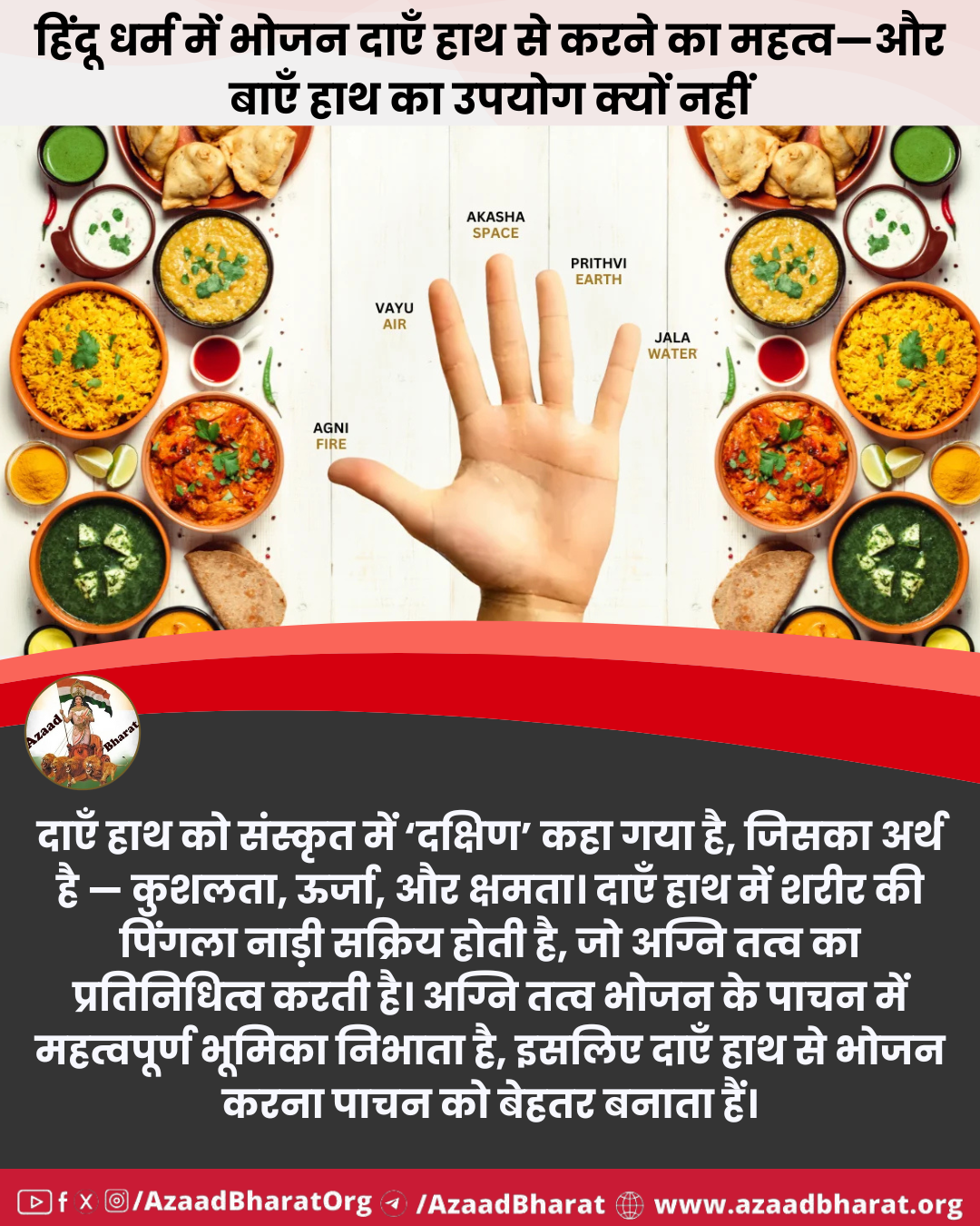 हिंदू धर्म: भोजन क्यों दाएँ हाथ से करें (right hand eating in Hinduism ...